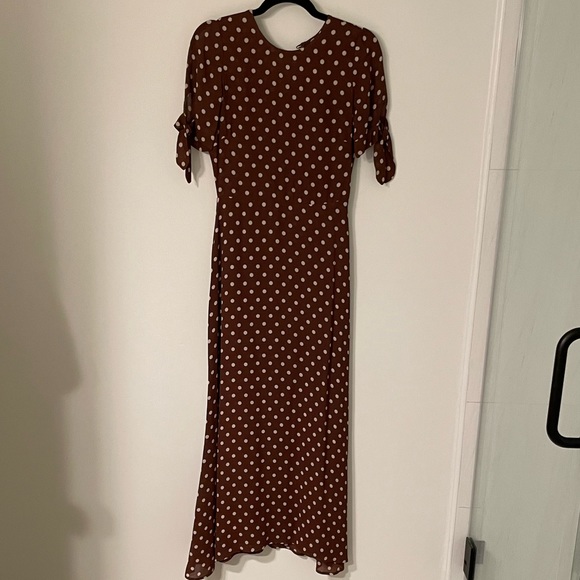 Reformation | Dresses | Reformation Brown Polka Dot Maxi Dress | Poshmark